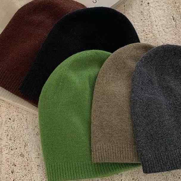 2ニット帽 レディース 春秋 黒 ニット帽子 ビーニー 包頭帽 暖かい 防寒 小顔効果