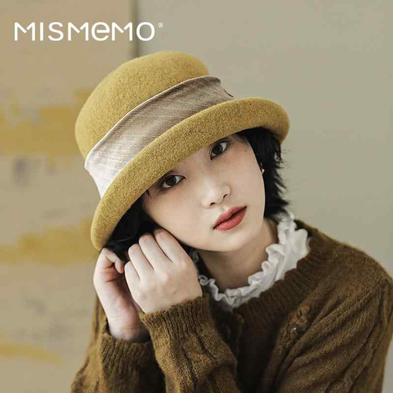2帽子 レディース 秋冬 レトロ ウール 漁夫帽 日系 バケットハット 折りたたみ 盆帽 カジュアル