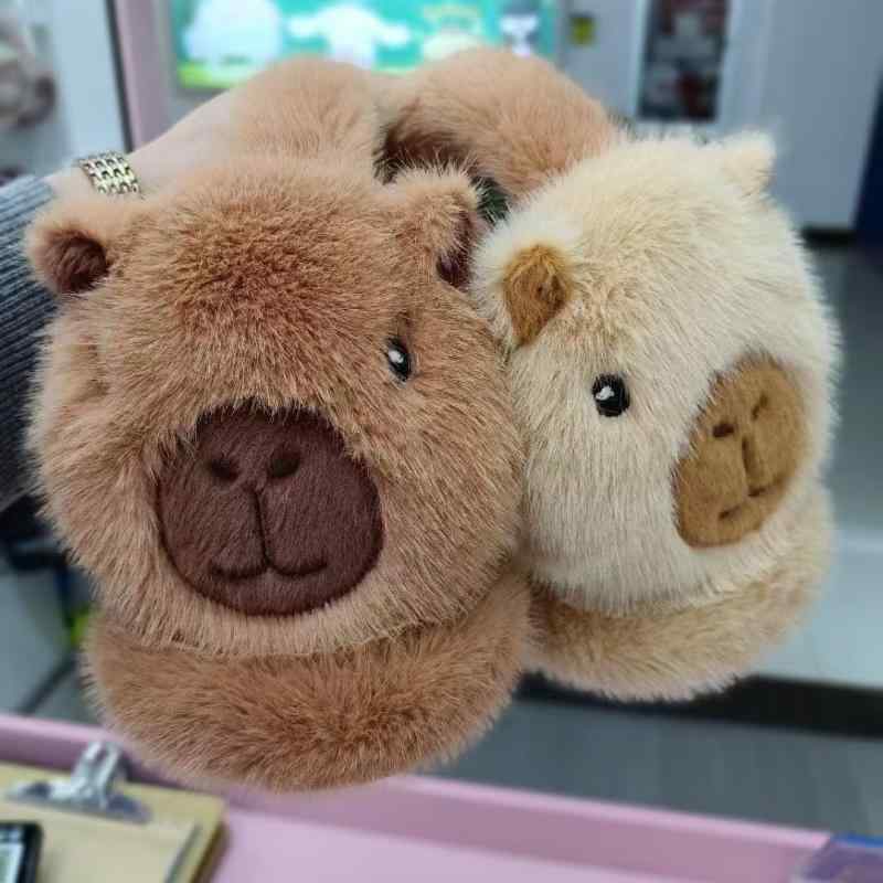 イヤーマフ かわいい カピバラ 秋冬 耳当て 加厚 ボア 防風 防寒 保温 ふわふわ イヤーウォーマー