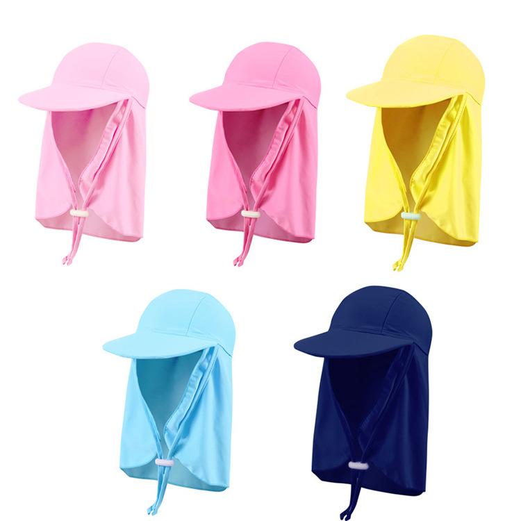 水泳帽 キッズ 男の子 女の子 日焼け防止 首保護 耳保護 大きなつば かわいい ビーチ 帽子 遮光