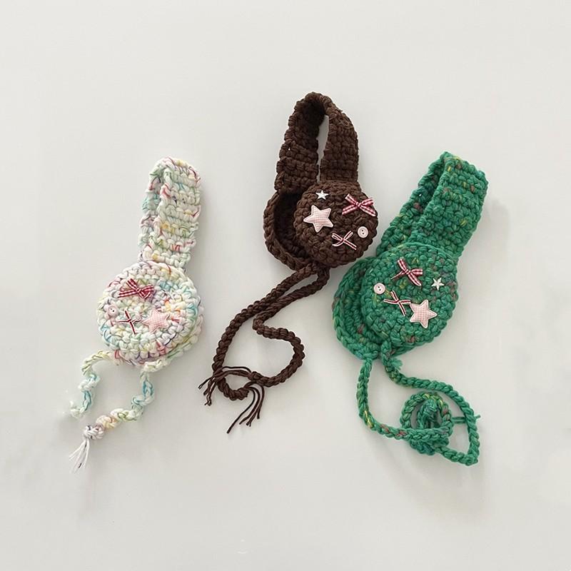 2イヤーマフ レディース かわいい 秋冬 森ガール 星 蝶々 ニット 手編み 防寒 耳当て 自転車 通勤 通学