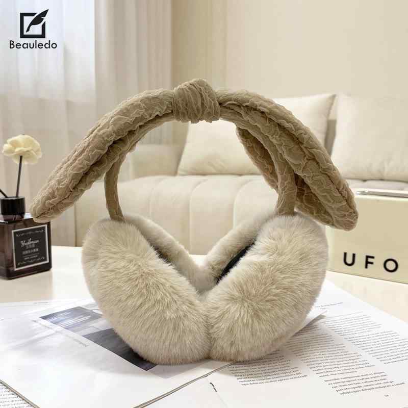 イヤーマフ レディース バタフライ かわいい 折りたたみ コンパクト ふわふわ 防寒 厚手 冬