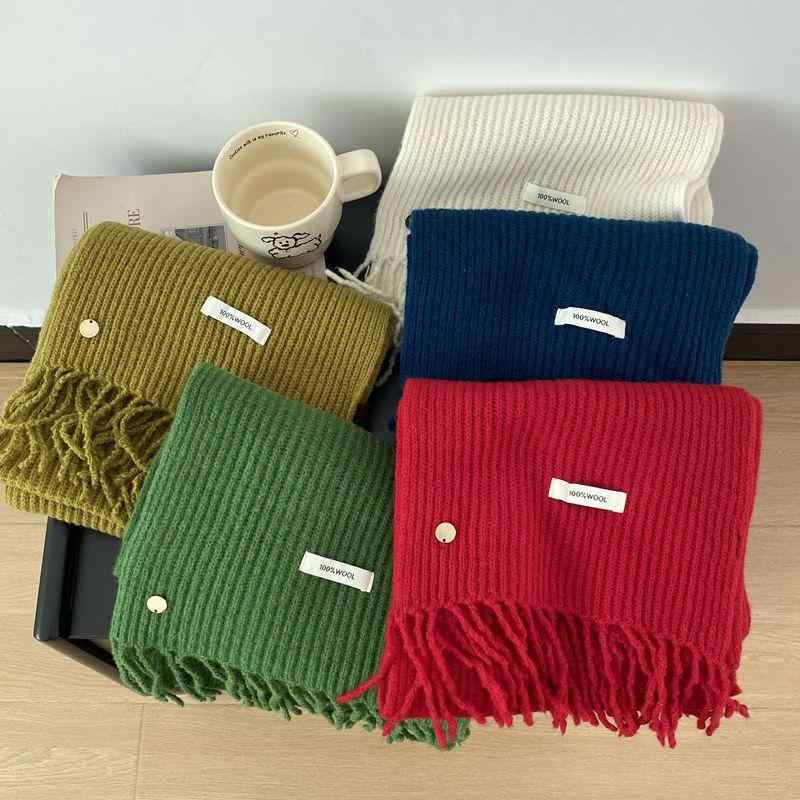 マフラー レディース 秋冬 ウール100% あったか ショール ストール 学生 防寒 無地 フリンジ 暖かい カップル お揃い デート