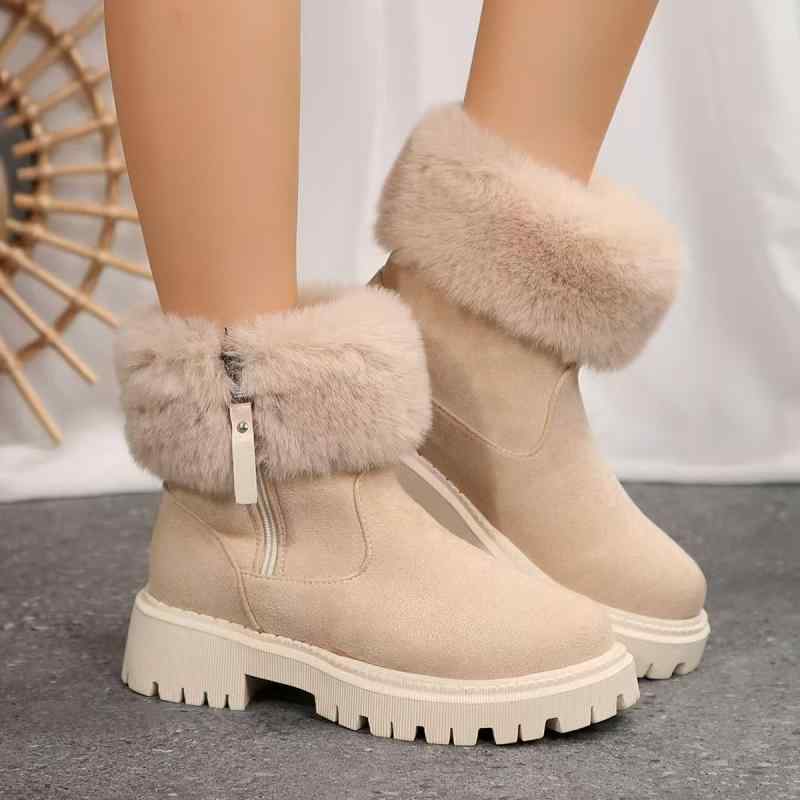 スノーブーツ レディース 秋冬 ミドル丈 裏起毛 厚手 防寒 綿靴 ファー あったか ウィンターブーツ 暖かい 滑り止め