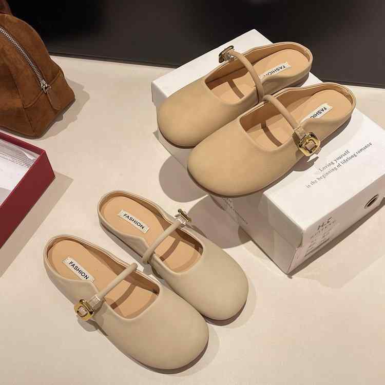 サンダル レディース マリージェーン 春夏 フラット ローヒール ぺたんこ 履きやすい 歩きやすい 痛くない スリッパ ミュール つっかけ ソフト 柔らかい 楽ちん 疲れない 外履き 室内履き