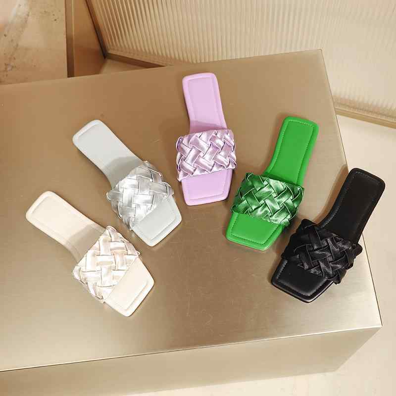 サンダル レディース フラット ぺたんこ 編み込み ミュール つっかけ おしゃれ かわいい カジュアル オープントゥ 歩きやすい 普段使い リゾート 春夏