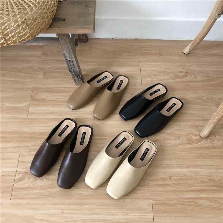 ミュール レディース 韓国 ファッション レトロ ローヒール フラットシューズ サンダル スクエアトゥ ぺたんこ 履きやすい 歩きやすい 婦人靴 かわいい カジュアル