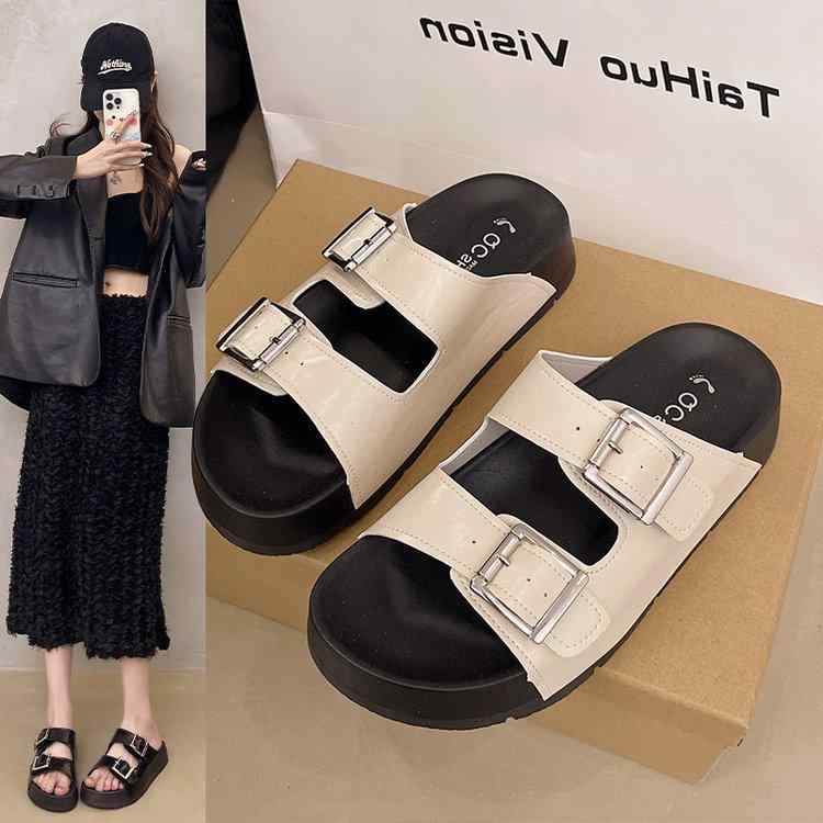 2サンダル レディース 春夏 配裙子 涼拖鞋 ミュール フラットサンダル スリッパ 履きやすい 疲れない ローヒール 歩きやすい カジュアル きれいめ かわいい レトロ 高級感・カテゴリ: サンダル・対象: 成人・スタイル: カジュアル・流...