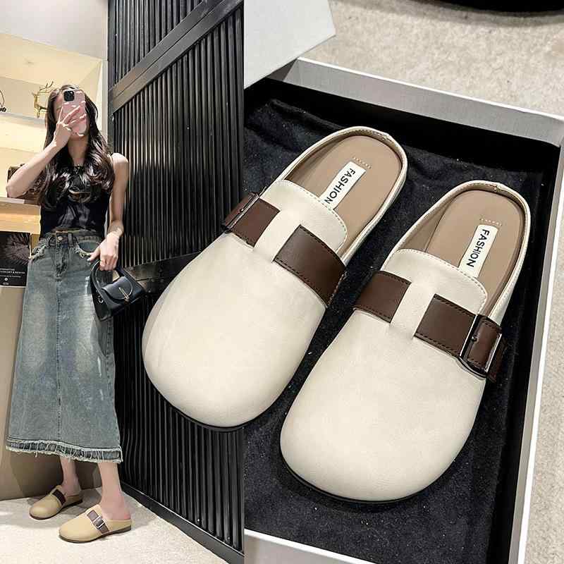 サンダル レディース ファッション 春夏 カジュアル ぺたんこ ローヒール スリッパ 痛くない 歩きやすい 履きやすい 軽量 柔らかい ソフト フラット おしゃれ かわいい レトロ スリッポン