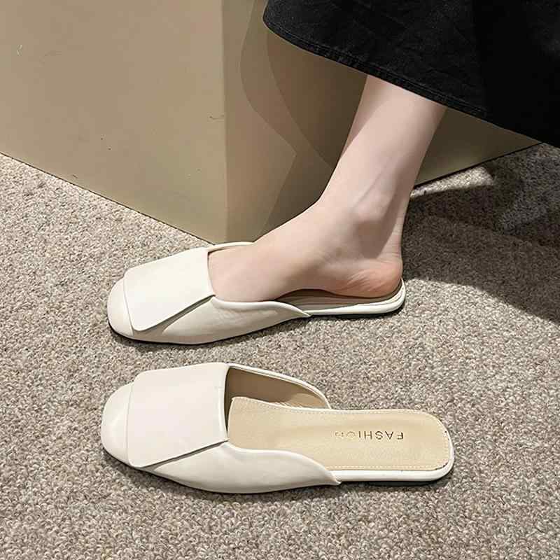 サンダル レディース スリッパ 快適 履きやすい 歩きやすい 滑り止め フラット ローヒール スクエアトゥ 外履き 室内履き 普段使い デイリーユース