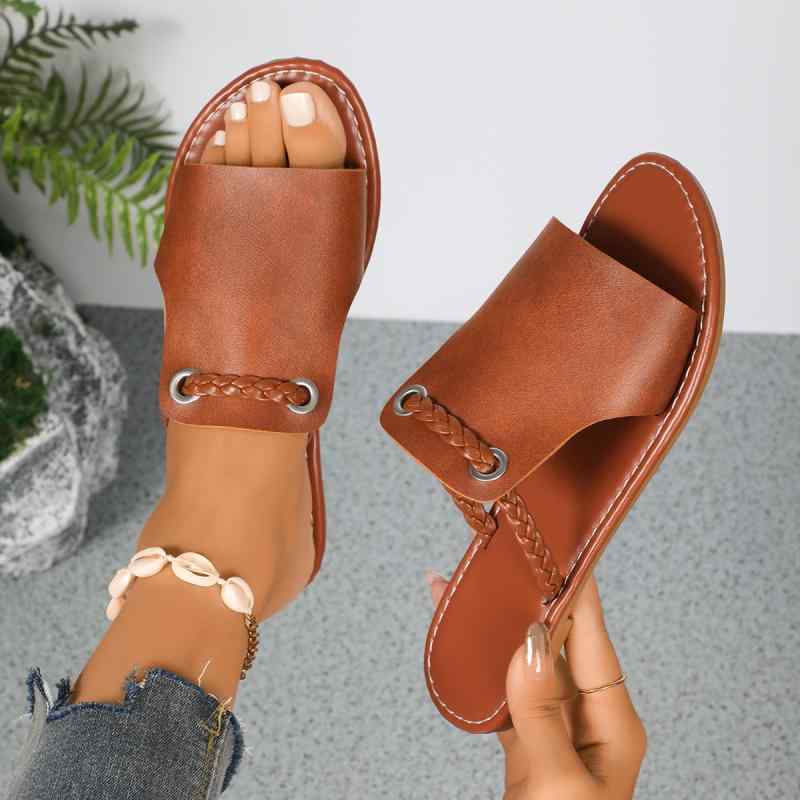 サンダル レディース 大きいサイズ 編み込み 魚の口 スリッパ 純色 外履き ビーチサンダル アマゾン 普段使い かわいい 伸縮性 歩きやすい