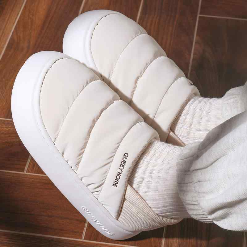 靴 レディース メンズ 秋冬 防水 防滑 厚底 加絨 保温 綿靴 スリッパ