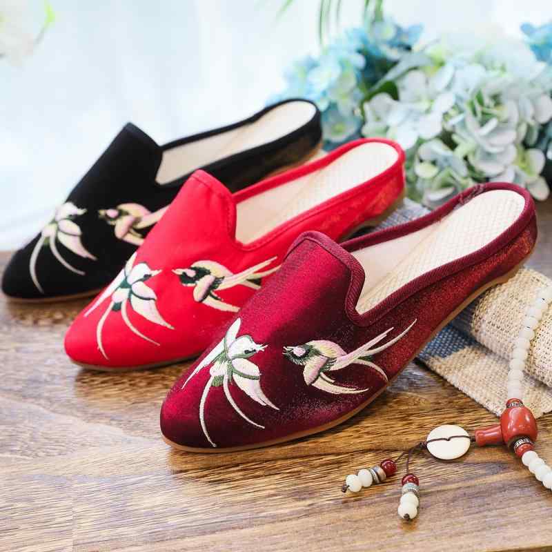 サンダル レディース ミュール スリッパ ポインテッドトゥ ファッション 普段使い キラキラ 亮糸布 スリッパ