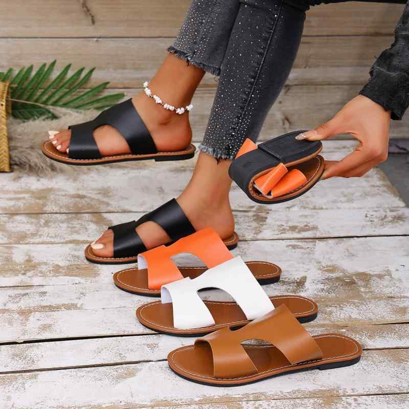 サンダル レディース 大きいサイズ フラット ぺたんこ シンプル 無地 普段使い ビーチ リゾート スリッパ 春夏