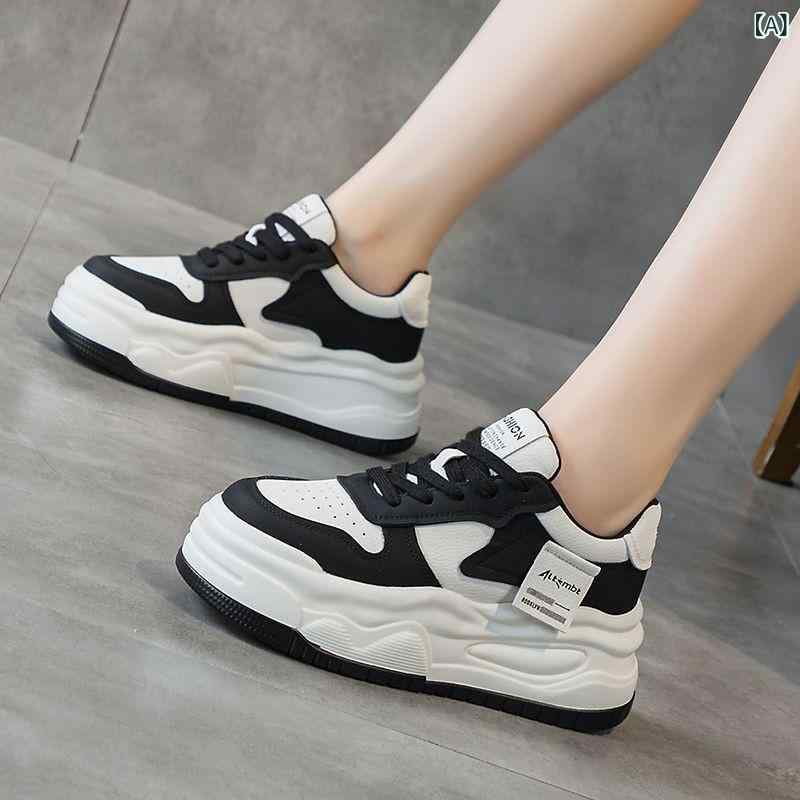 スニーカー レディース 厚底 柔らかい レザー 韓国風 背が高くなる 柔らかい底 白い スポーツ カジュアル シューズ 靴 普段使い・カテゴリ: 運動靴・スタイル: スポーツ・対象: 女性・アッパー素材: 超微細繊維・流行の要素: ベルト装...