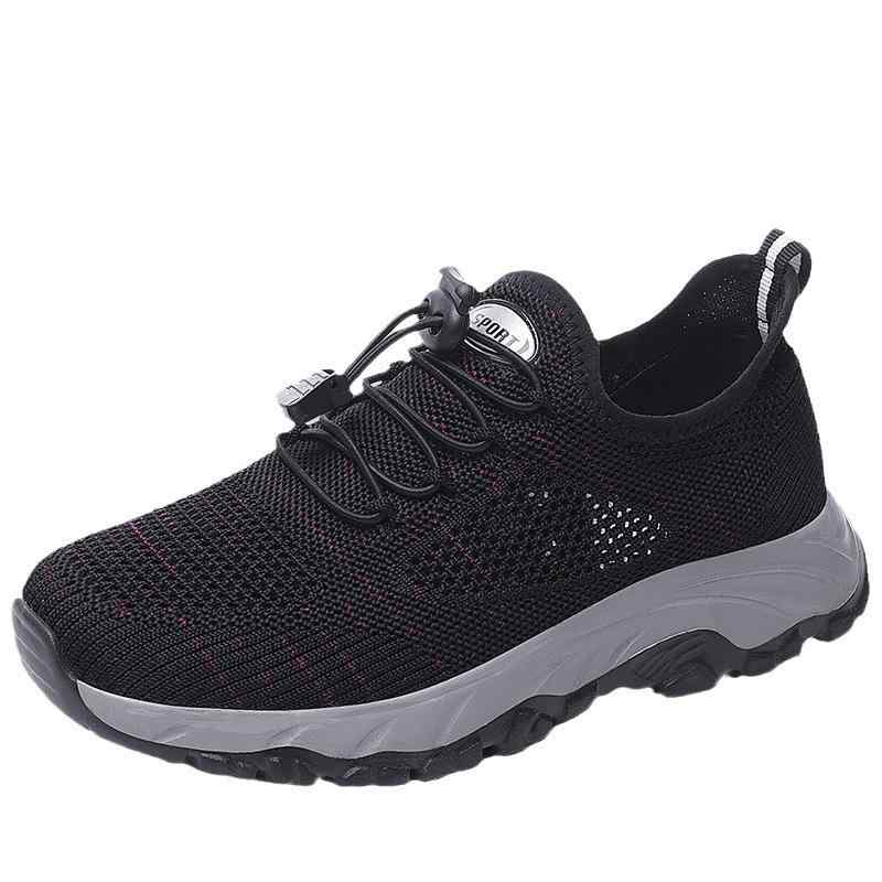 スニーカー レディース 介護シューズ 男性用 柔らかい靴底 通気性 メッシュ 高齢者 運動靴 普段使い 軽量・靴の材質: 飞织・性別: 女性・つま先の形状: ラウンドトゥ・色: 女枣红, 女紫色, 女黒玫红, 男黒色, 男灰色・ヒールの高さ...