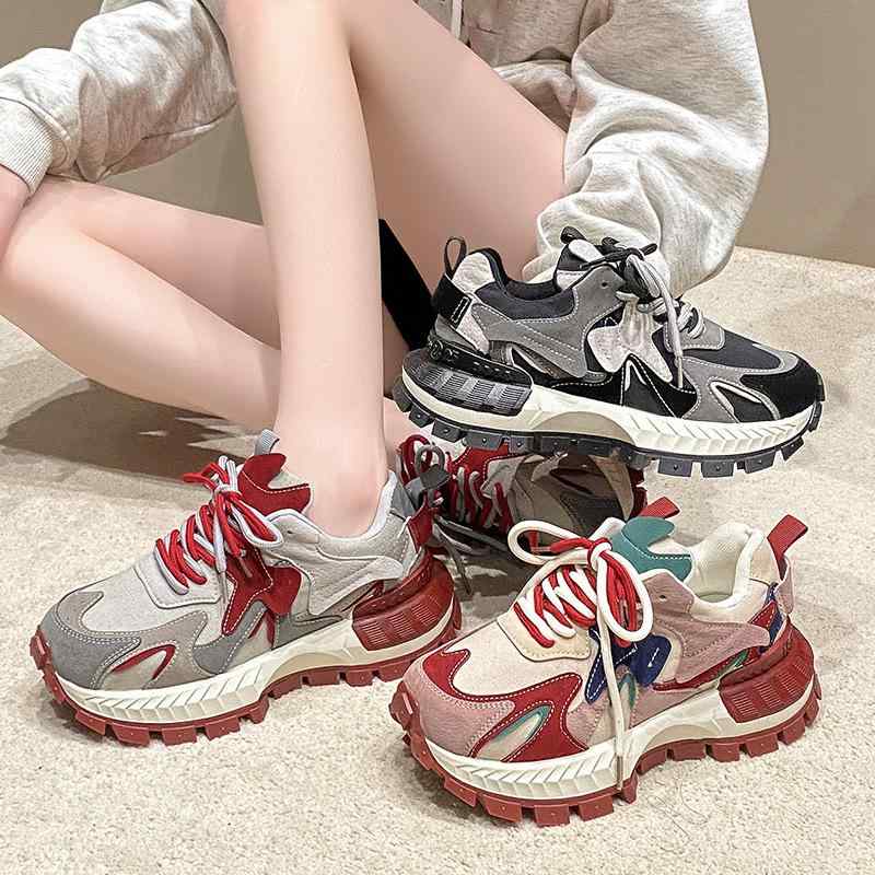 スニーカー レディース 秋冬 厚底 運動靴 スポーツ カジュアル 柔らかい ローカット インソール クッション性 歩きやすい 普段使い[ "・スタイル: カジュアル", "・適合シーズン: 夏季、冬季、春季、秋...