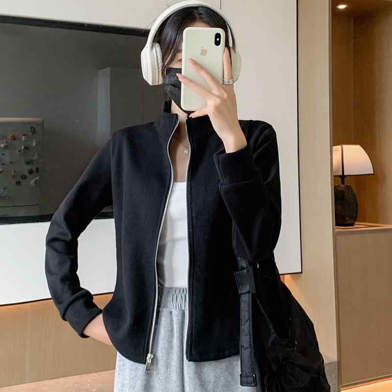 2アウター レディース 秋冬 裏起毛 あったか ジップアップ カーディガン 長袖 スリム 防風 トップス