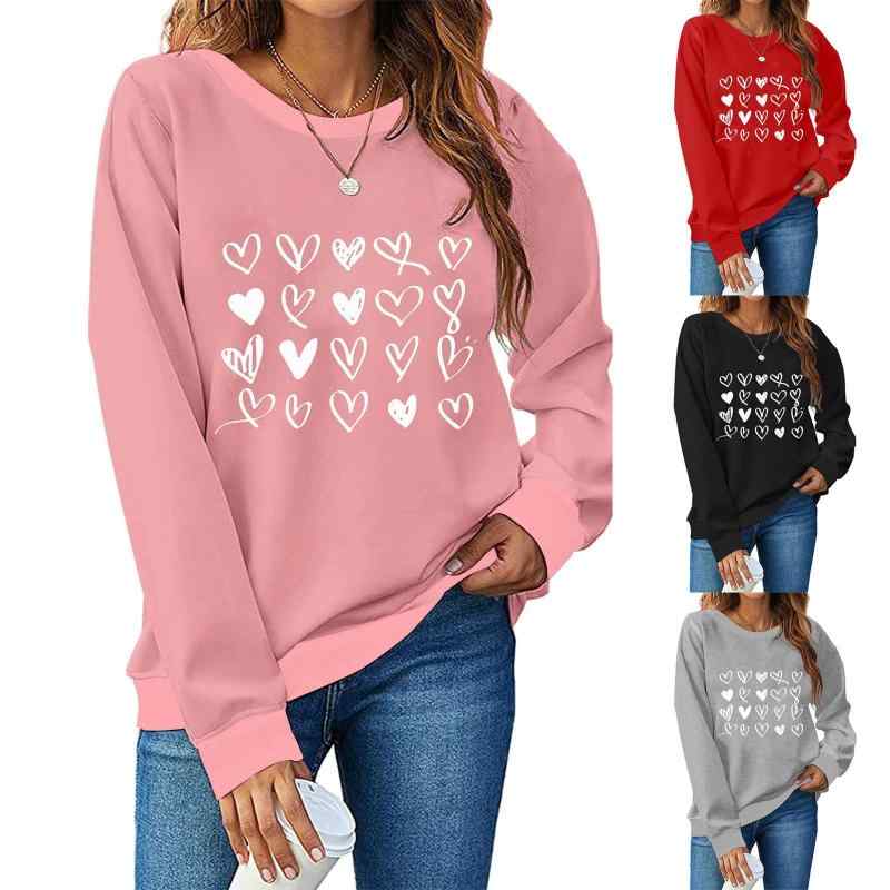 トレーナー レディース ゆったり ラウンドネック かわいい 愛 ハート柄 リラックス ウェア 普段使い 部屋着