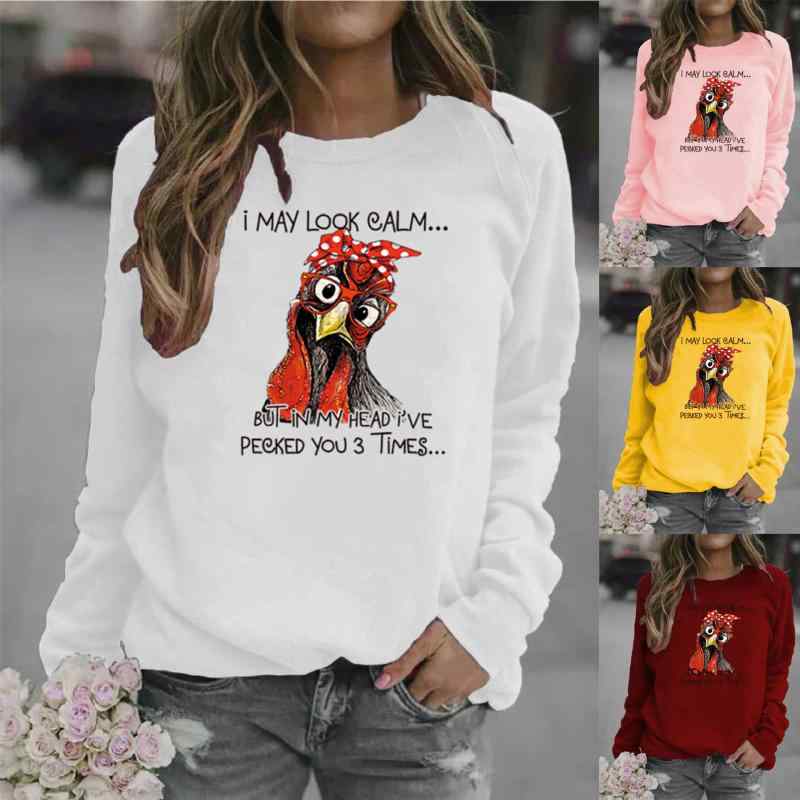 トレーナー レディース アニマル柄 プリント ラウンドネック ゆったり かわいい 普段使い 秋冬