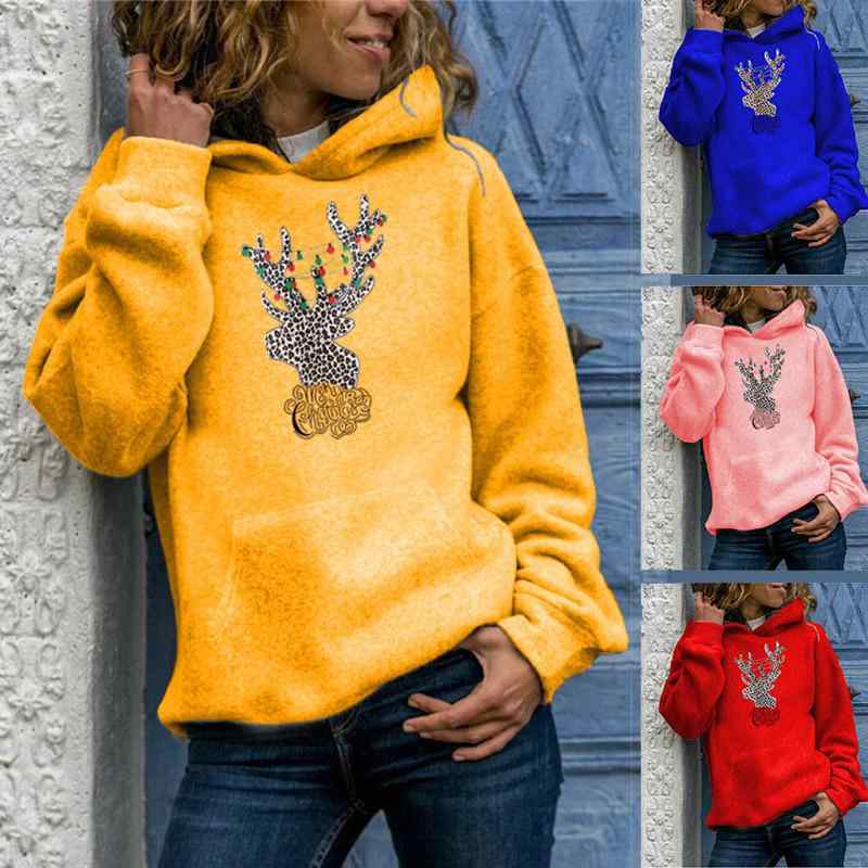 2パーカー レディース 長袖 アニマル柄 プリント プルオーバー フード付き 春秋 EBAY かわいい カジュアル スタイル トップス 普段使い 部屋着[ "・スタイル: カジュアル", "・袖丈: 長袖&qu...