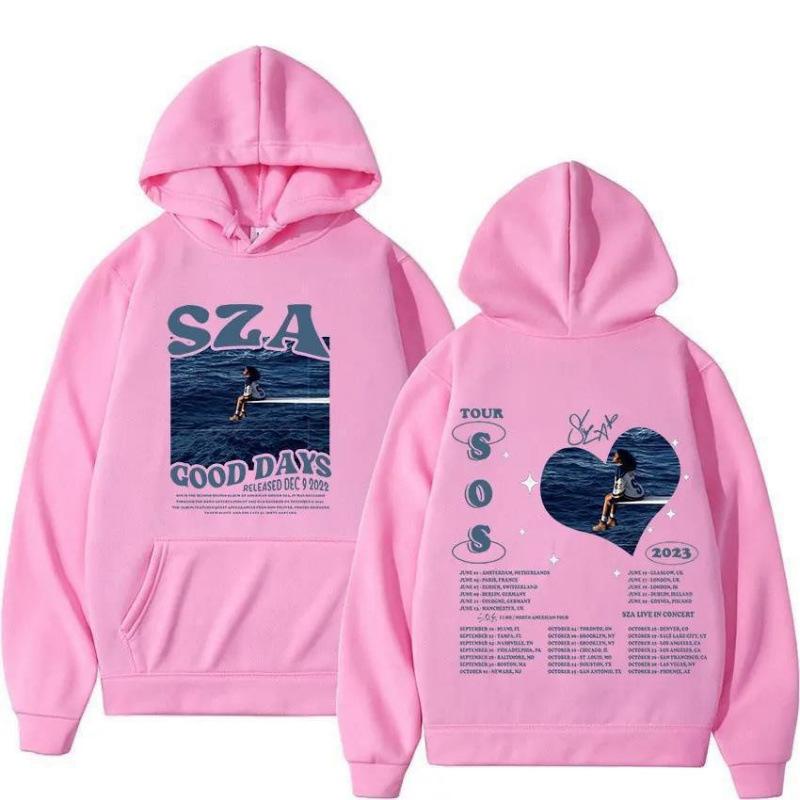 パーカー 秋冬 男女兼用 SZA SOS Good Day コンサート カジュアル フリース スウェット[ "・图案: 人物", "・款式: 套头", "・版型: 常规", &qu...