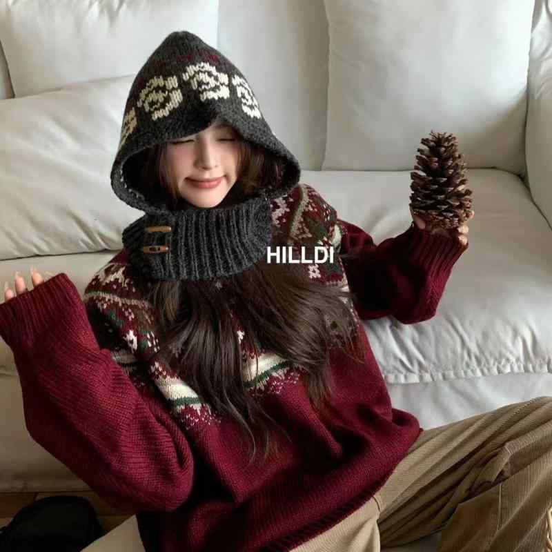 バラクラバ レディース 秋冬 ニット帽 毛糸 帽子 防寒 保温 暖かい バラ ローズ柄 かわいい レトロ 韓国・製品カテゴリ: ニット帽・適合シーズン: 冬.秋・帽子のトップのスタイル: 丸いドーム・つばのスタイル: ワイドブリム・カラー:...