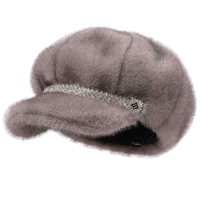 帽子 レディース 婦人 Beret 仿 草野球帽 防寒 水貂毛 ベルベット風 裏ボア 耳当て 秋冬 小顔効果 あったか 女性用 おしゃれ かわいい