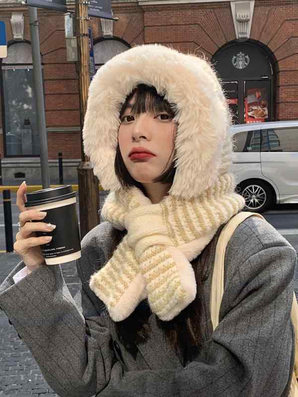 2帽子 レディース 秋冬 イヤーマフ 羊毛 防寒 防風 厚手 ネックウォーマー 一体型 自転車 通勤 かわいい・製品カテゴリ: -・適合シーズン: 春秋・帽子のスタイル: 丸いドーム・つばのスタイル: つばなし・カラー: 黄色, 黒, カー...