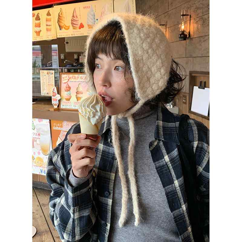 2ニット帽 レディース 秋冬 耳当て付き 保温 イヤーマフ かわいい 暖かい 韓国 カジュアル