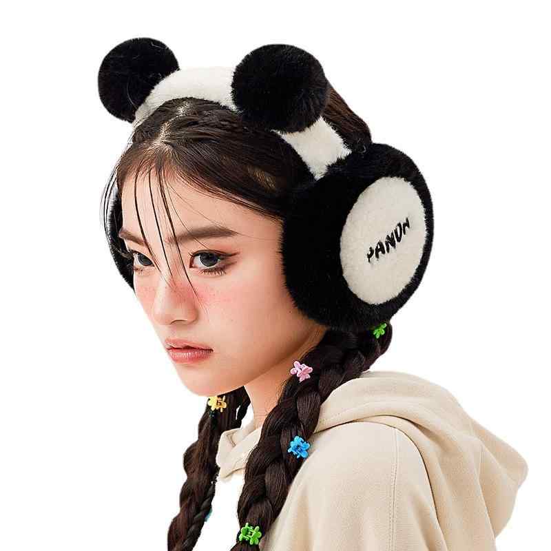 イヤーマフ レディース かわいい パンダ キャラクター 折りたたみ式 防寒 保温 ふわふわ もこもこ 秋冬