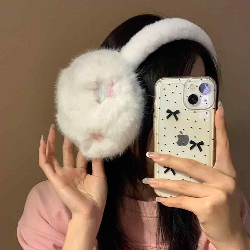 イヤーマフ レディース 秋冬 防寒 保温 星柄 かわいい ふわふわ もこもこ あったか イヤーウォーマー