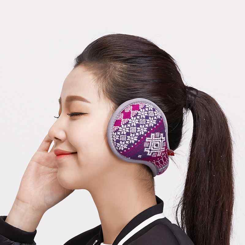 イヤーマフ 男性用 女性用 ニット 提花 後ろ着け 厚手 防寒 あったか イヤーウォーマー