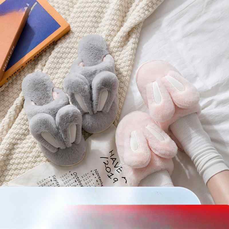 サンダル レディース かわいい ルームシューズ 男性用 ウサギ耳 カップル ぬいぐるみ 秋冬 暖かい ホームスリッパ 室内履き