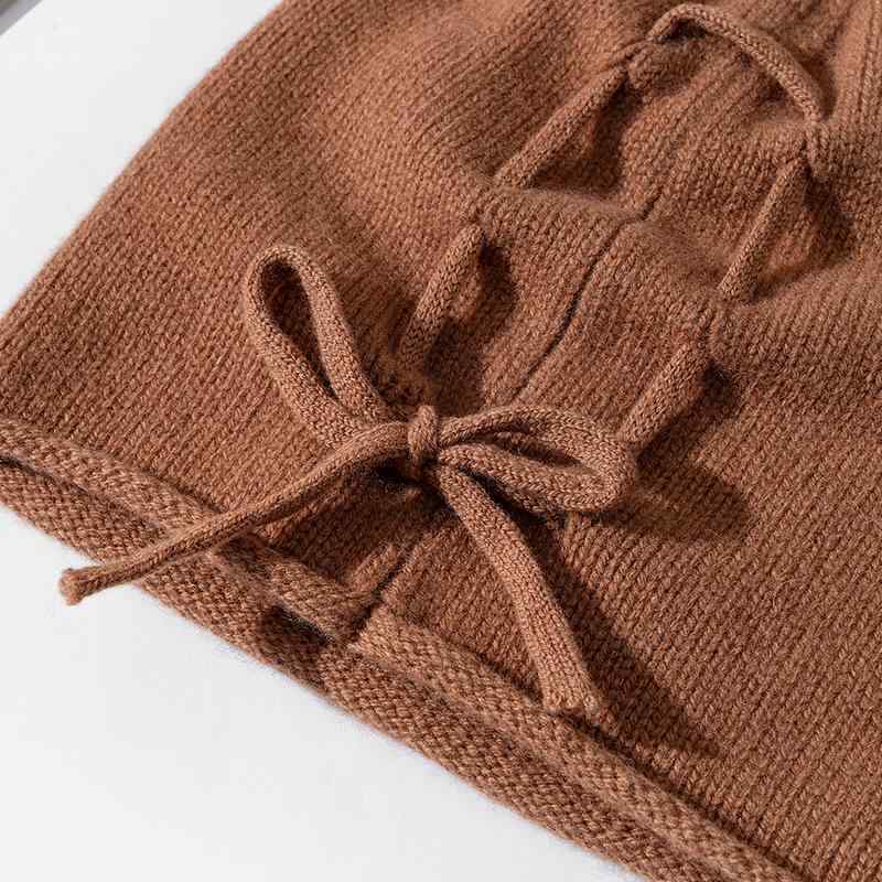 2帽子 レディース 秋冬 韓国 ニット帽 保温 防寒 大頭 囲み 耳保護 紐付き 包頭 小顔効果