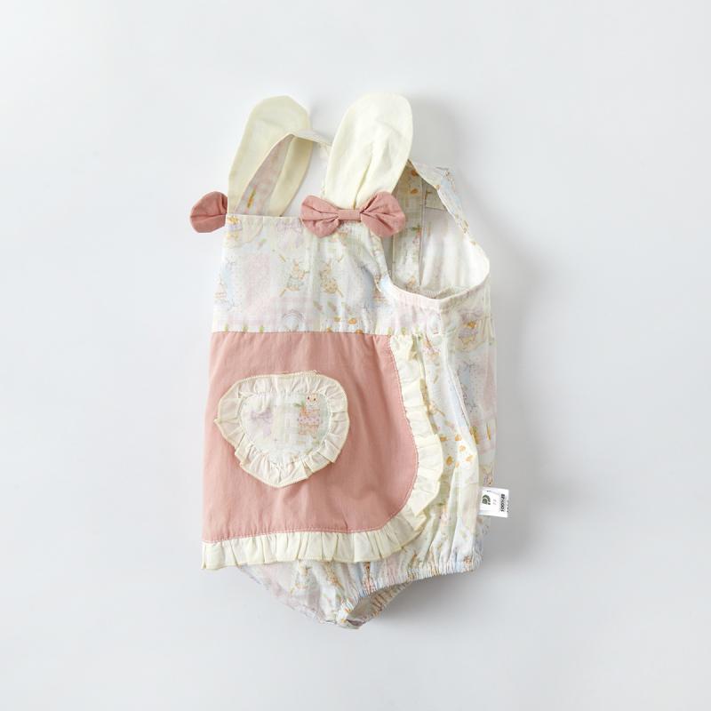 2ベビー服 女の子 薄手 ロンパース ウサギ耳付き 新生児 小月齢 カバーオール・素材: 綿・性別: 女・袖丈: ノースリーブ・スタイル: 韓国版・タイプ: ロンパース・カラー: スイートラビット・対象身長: 66cm, 73cm, 80c...