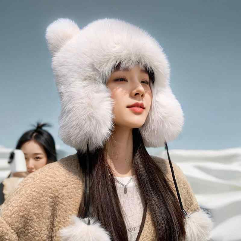 帽子 秋冬 ベビー 耳当て付き プリンセス かわいい 小浣熊 フェイクファー あったか 防寒