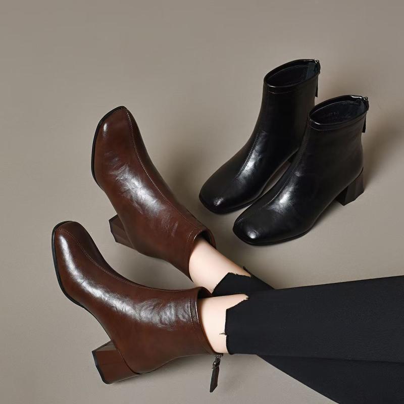 ブーツ レディース チェルシーブーツ 厚底 ハイヒール ショートブーツ 美脚 細見え エレガント カジュアル 歩きやすい 履きやすい 秋冬