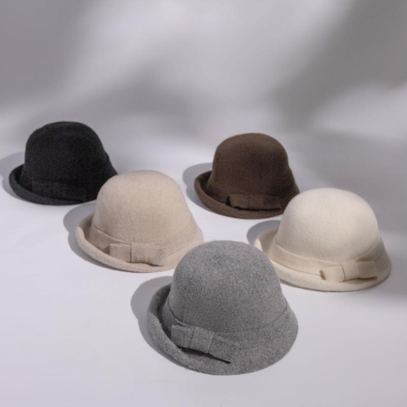 帽子 レディース 秋冬 オーストラリア産ウール 小顔効果 あご紐付き 高級感 ハット 女性用 帽子 漁夫帽 チューリップハット