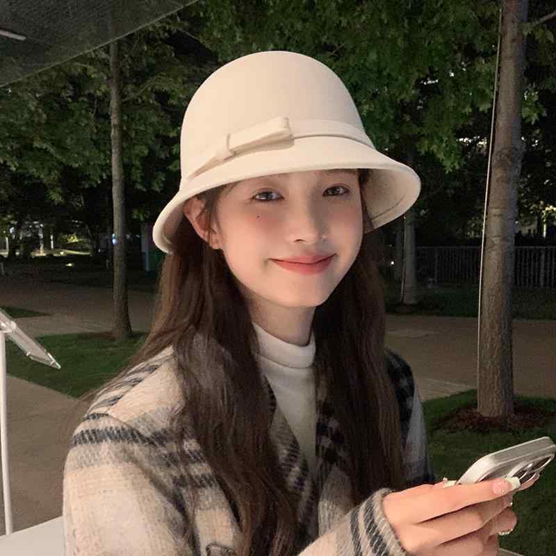 帽子 レディース 秋冬 ウール ハット フレンチスタイル エレガント 上品 小香風 フィッシャーマンズハット 千金帽 あたたかい