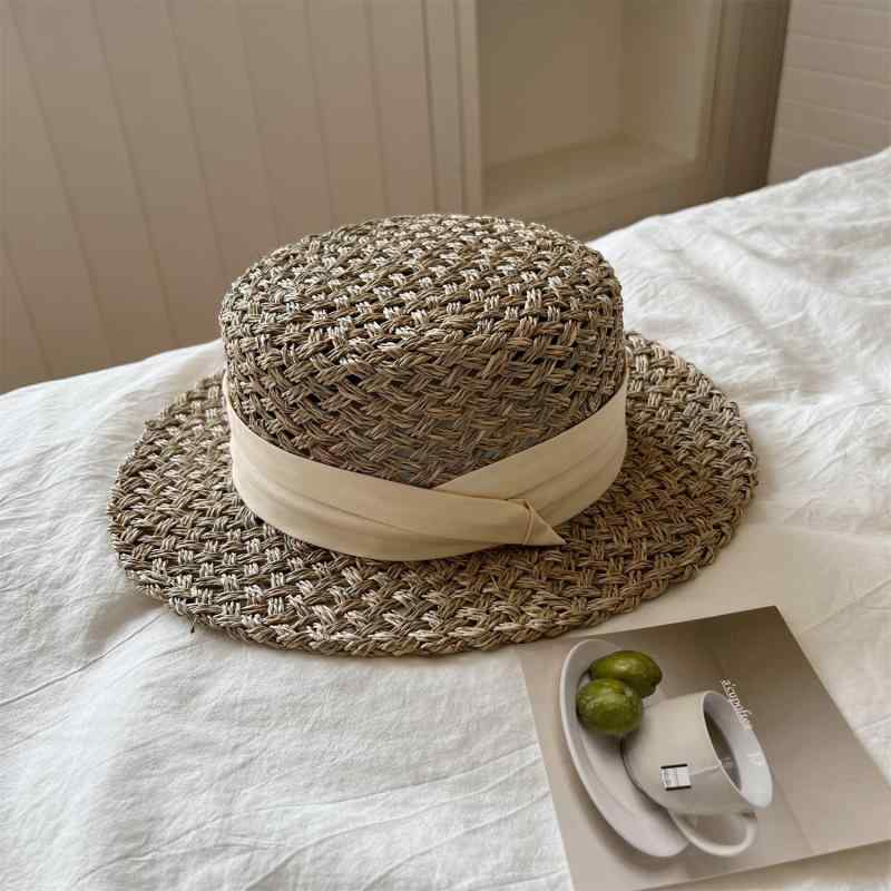 麦わら帽子 レディース 夏 uvカット 英国風 平天帽子 日焼け止め アウトドア リゾート バカンス フレンチ レトロ ハット