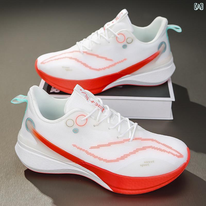 スニーカー 男性用 超軽量 ランニングシューズ 衝撃吸収 競速 スポーツ 運動 トレーニング