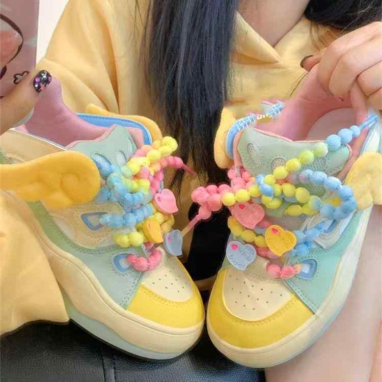 スニーカー レディース カラフル ドーパミン スケートボード シューズ ローカット 学生 通学 キャンバス カジュアル 白スニーカー 運動靴 歩きやすい