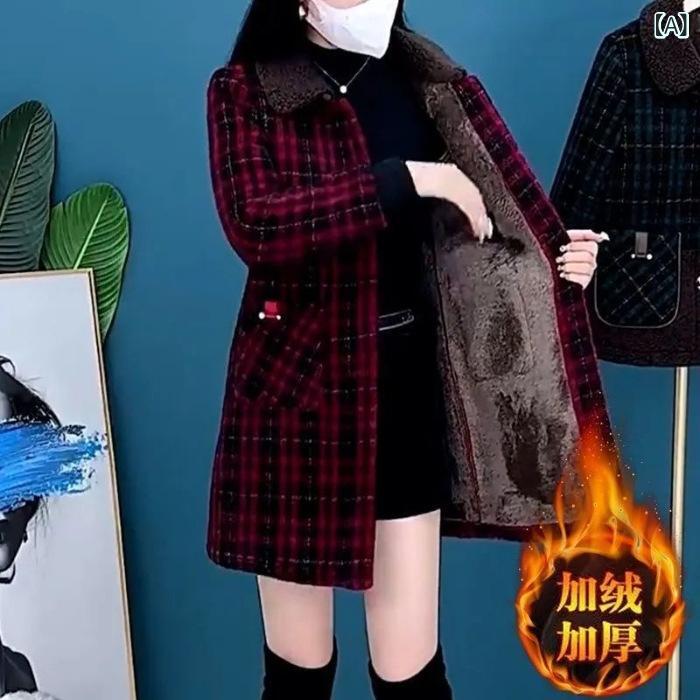 コート レディース 冬服 ミドル丈 アウター 裏起毛 あったか ママスタイル ゆったり 厚手 気質アップ おしゃれ