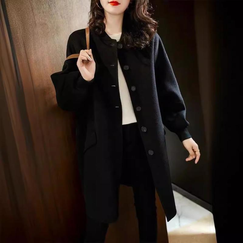コート レディース 秋冬 ミドル丈 スリム 着痩せ カジュアル きれいめ ウール アウター