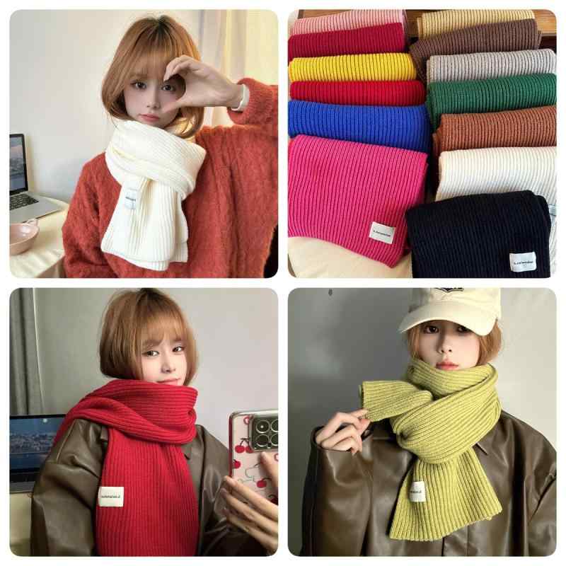 マフラー レディース 秋冬 保温 防寒 ストール 韓国風 かわいい ペア 学生 ショール ニット 無地 パーティー