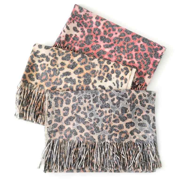 マフラー レディース 秋冬 仿羊绒 ヒョウ柄 ストール 欧美風 デジタルプリント ショール 防寒