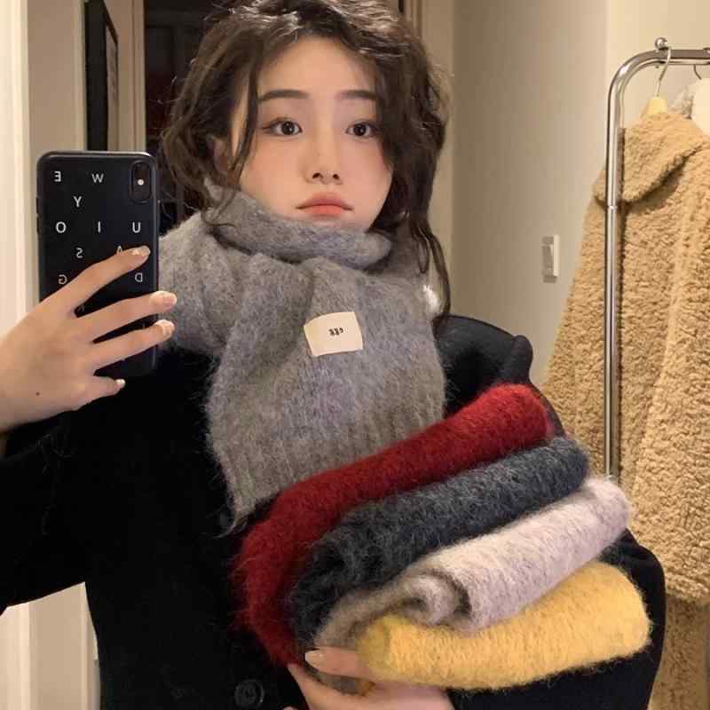 マフラー レディース 秋冬 暖かい ウール ニット 高級感 保温 スヌード ネックウォーマー かわいい おしゃれ 小顔効果・機能: 保温・スタイル: 百搭, 極簡, 简约, 高級感・色: ggg紫色, ggg奶油白, ggg松石绿, ggg...