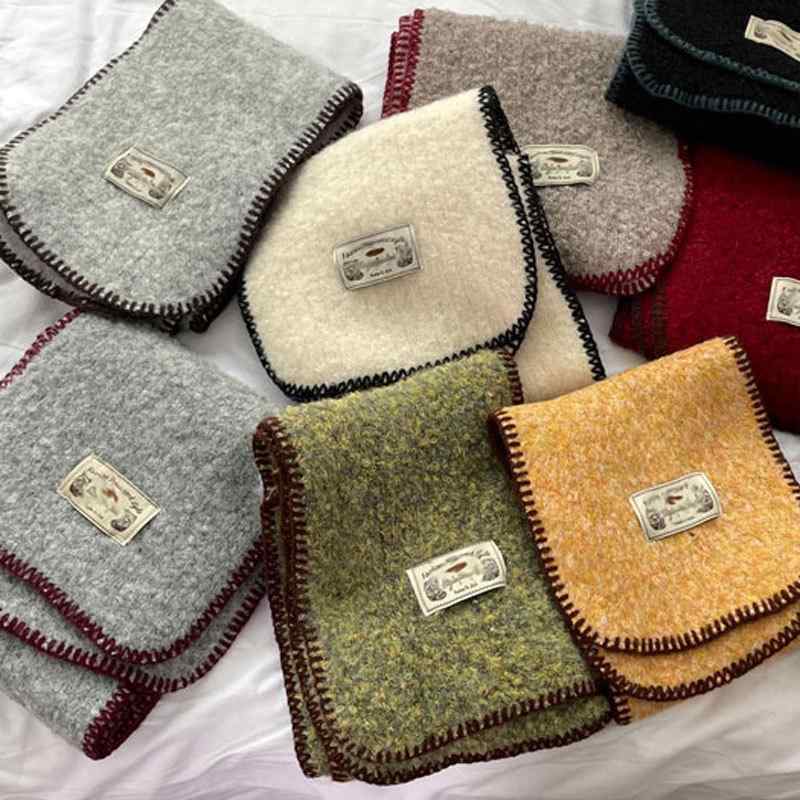 マフラー レディース 秋冬 高級感 韓国風 レトロ 配色 ニット 保温 暖かい ショール ストール