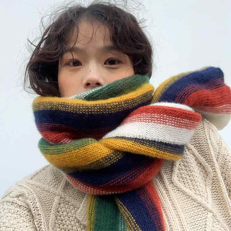 マフラー レディース 秋冬 厚手 ニット ショール 韓国風 かわいい 学生 少女 あったか 防寒